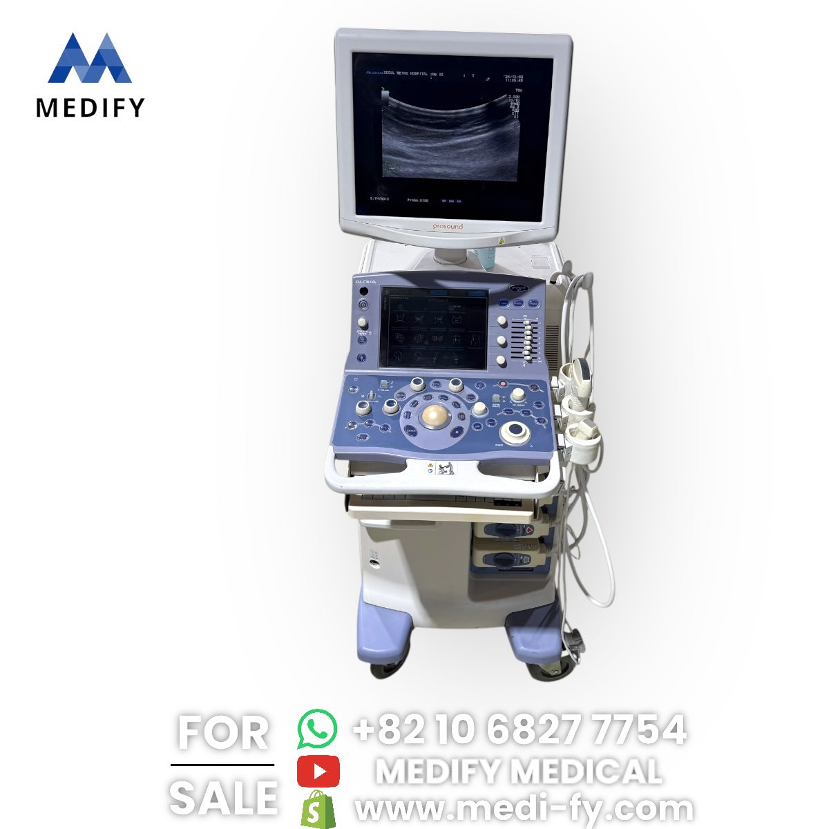 Aloka Prosound Alpha7 Ultrasound System & 3Probes [For Sale Worldwide] – MEDIFY MEDICAL